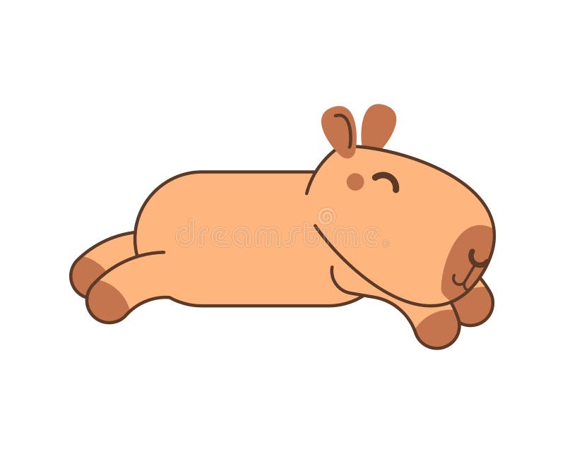 Capybara is Lying Down. Cute Capybara is Resting Stock Vector ...