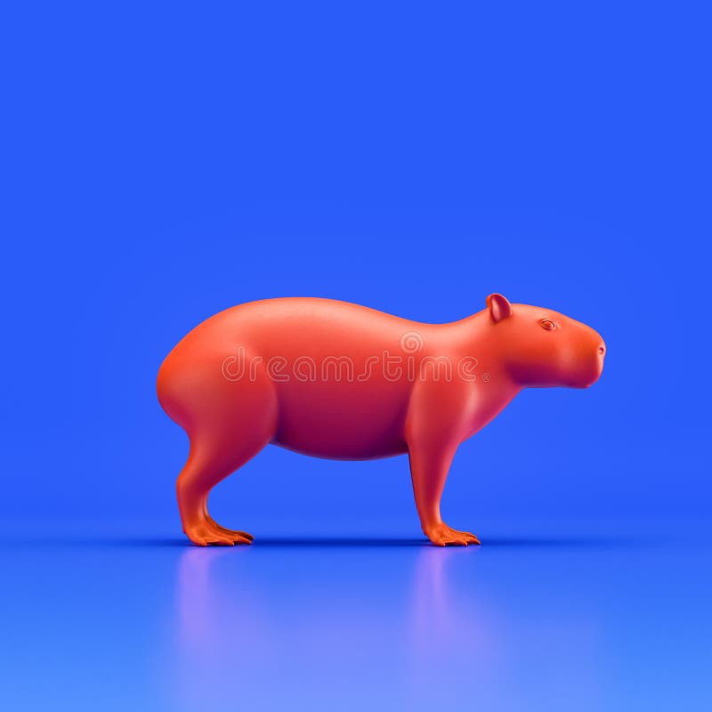 Capybara Monochrome Single Color Animal. Red Color Single Animal from ...