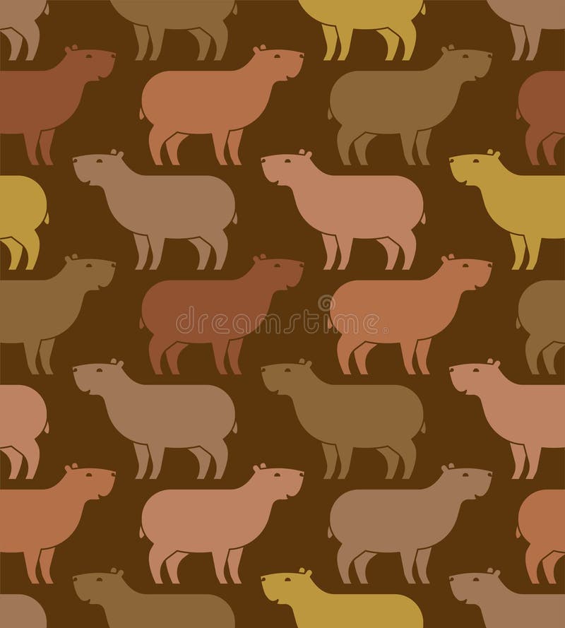 Capybara Pattern Seamless. Guinea Pig Background Stock Vector ...