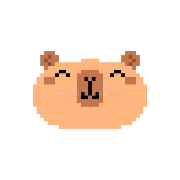 Capybara Pixel Art. 8 Bit Capybara Face Stock Vector - Illustration of ...
