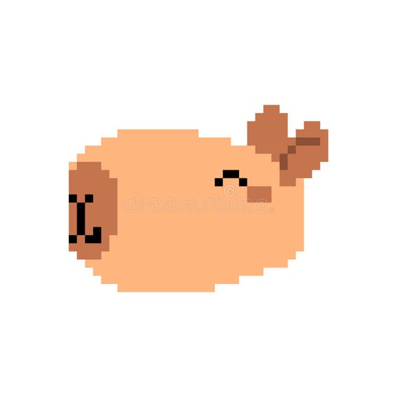 Capybara Pixel Art. 8 Bit Capybara Face Stock Vector - Illustration of ...
