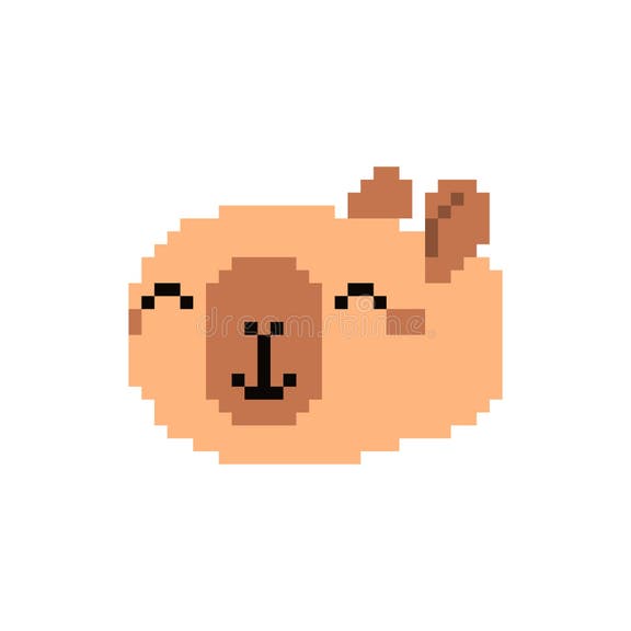 Capybara Pixel Art. 8 Bit Capybara Face Stock Illustration ...