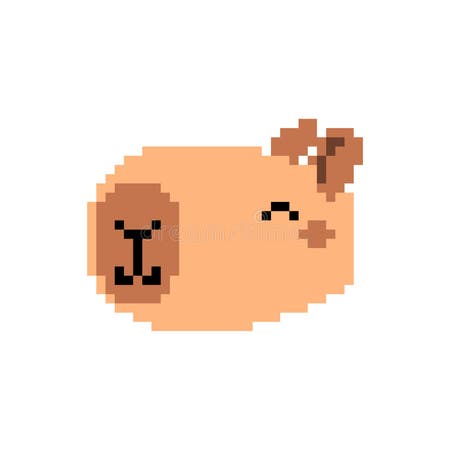 Capybara Pixel Art. 8 Bit Capybara Face Stock Vector - Illustration of ...