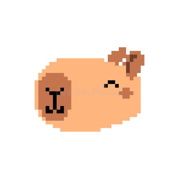 Capybara Pixel Art. 8 Bit Capybara Face Stock Vector - Illustration of ...