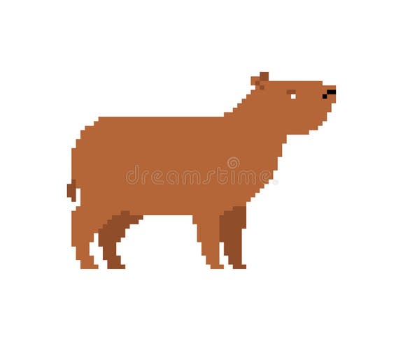Capybara Pixel Art. 8 Bit Guinea Pig Stock Vector - Illustration of ...