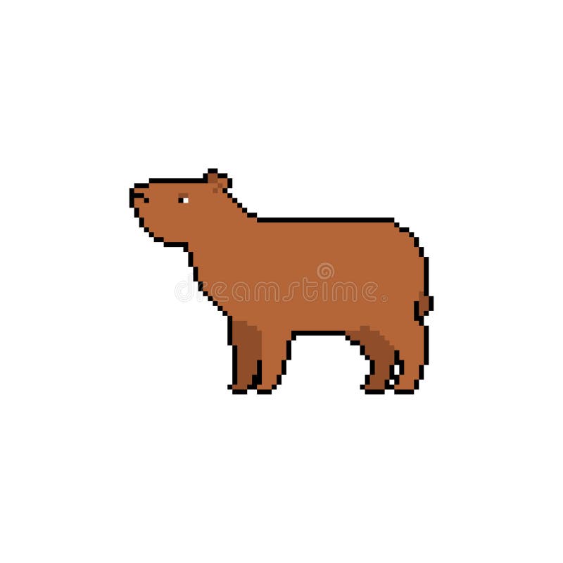 Capybara Pixel Art. 8 Bit Guinea Pig Stock Vector - Illustration of ...
