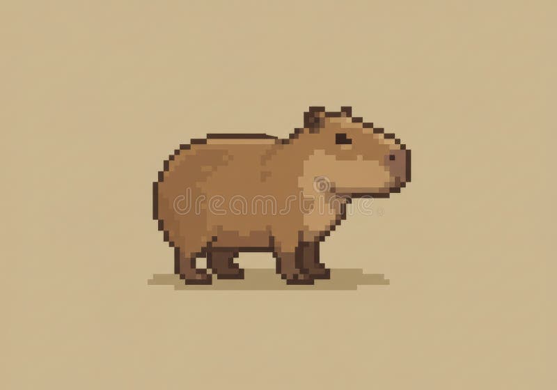 Capybara Pixel Art. 8 Bit Guinea Pig Stock Vector - Illustration of ...