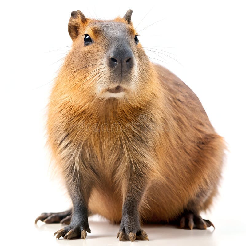 Capybara on White Background Stock Illustration - Illustration of ...