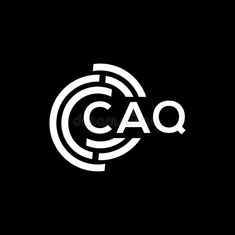 CAQ Letter Logo Design on Black Background. CAQ Creative Initials ...