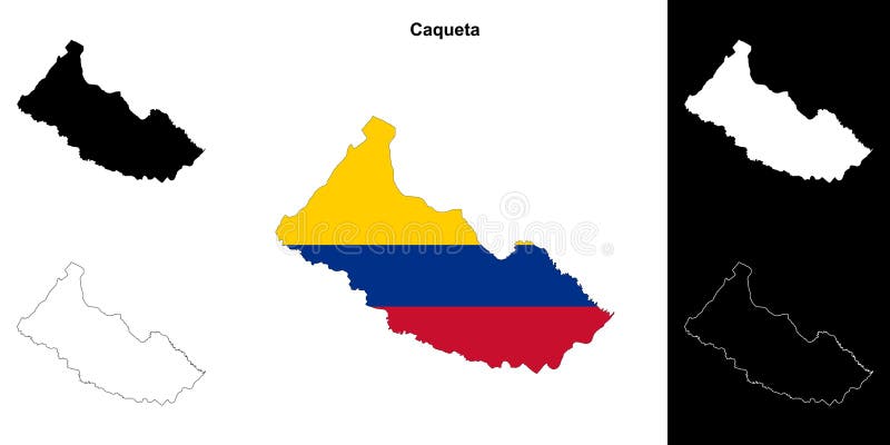 Caqueta outline map stock vector. Illustration of area - 323760862