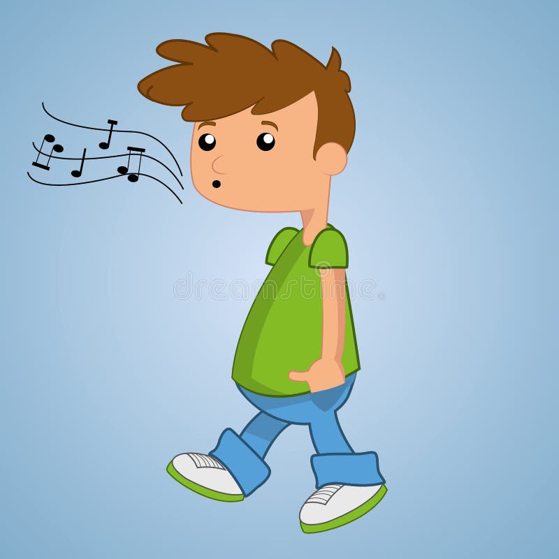 El Silbar Feliz Del Carácter De La Nota De La Música Ilustración del ...