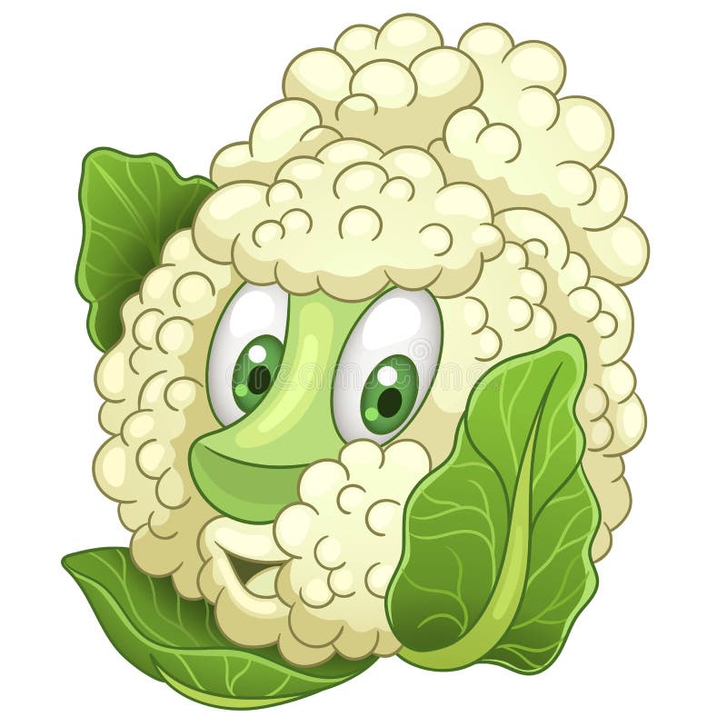 Personaje De Dibujos Animados Feliz De La Coliflor Que Ríe Con Los ...