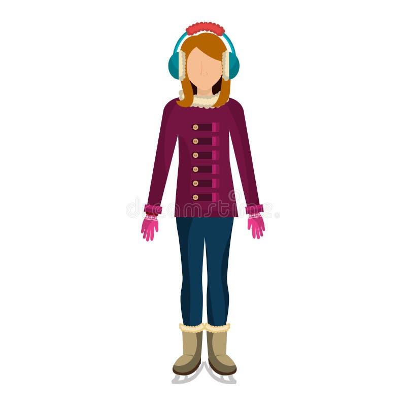 Carácter De La Persona Con Ropa Del Invierno Ilustración del Vector ...