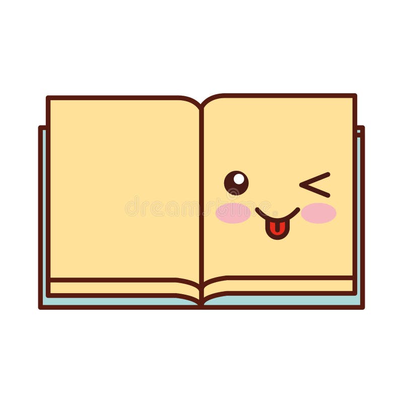 Carácter Del Kawaii Del Libro De Texto Ilustración del Vector ...