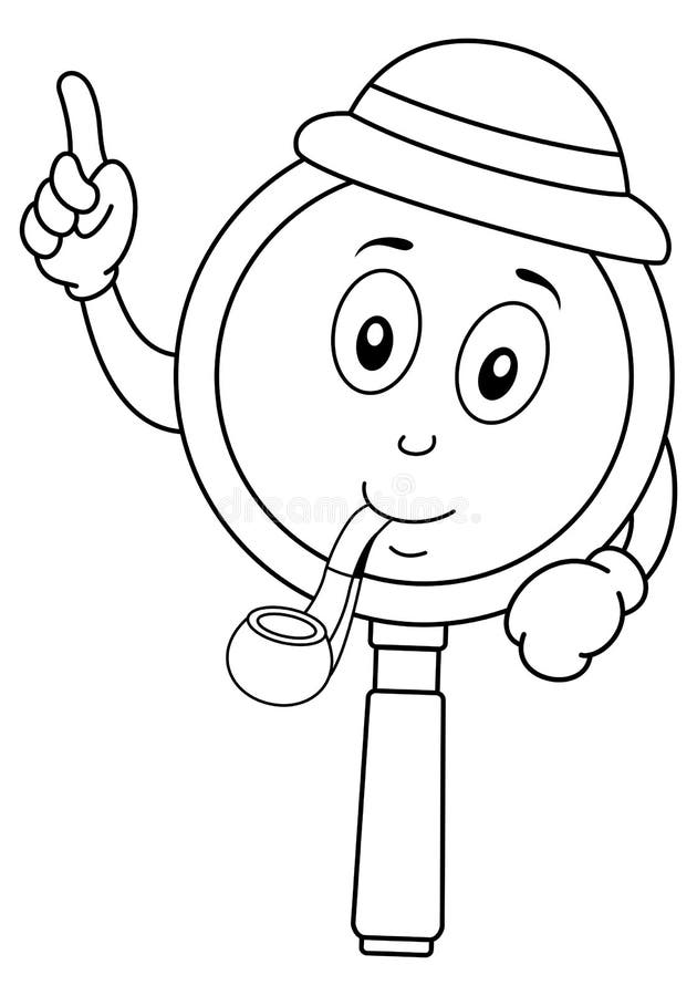 Lupa Del Colorante Con Los Pulgares Para Arriba Ilustración del Vector ...