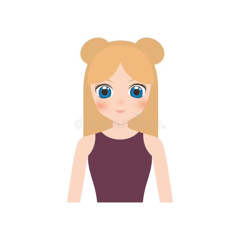 Carácter Lindo De La Muchacha Del Animado Stock de ilustración ...
