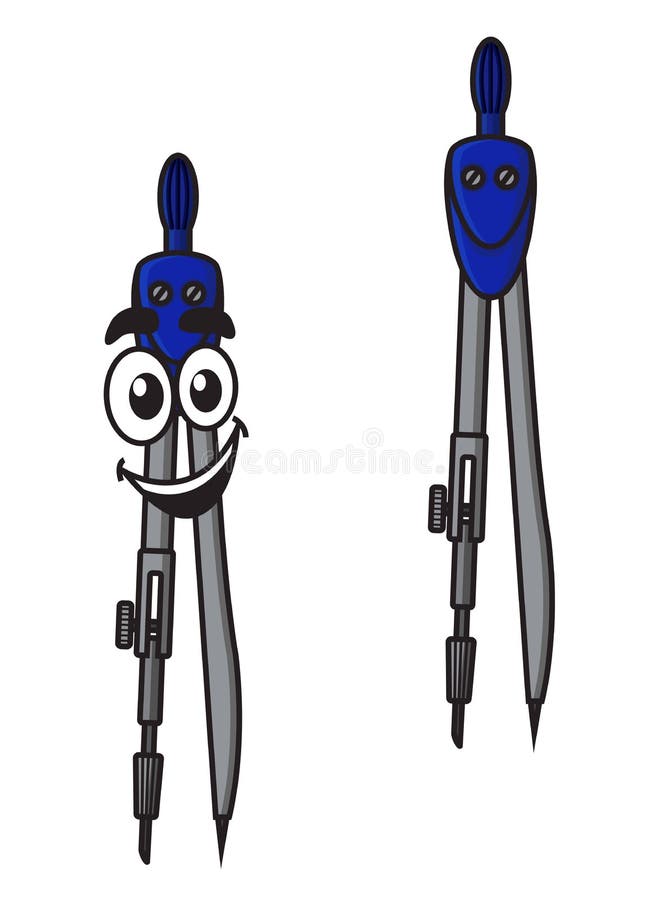 Carácter Sonriente De Los Compases De La Historieta Ilustración del ...