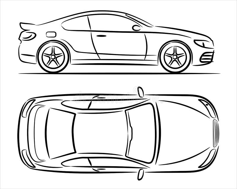 Car Line Drawing Top View Stock Illustrations – 292 Car Line Drawing ...