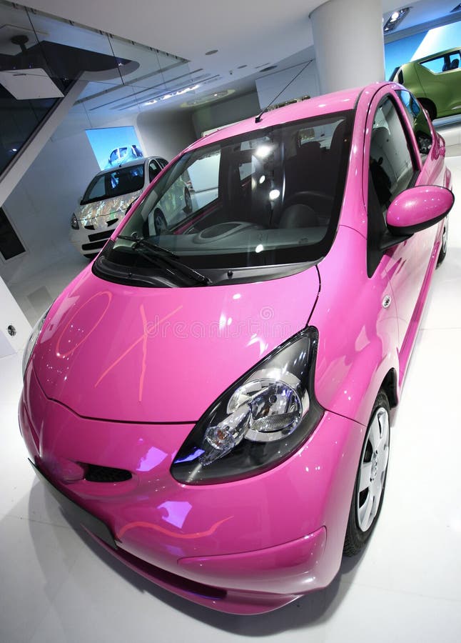 Cute Little Pink Car with a Heart Stock Photo - Image of perky, plate ...