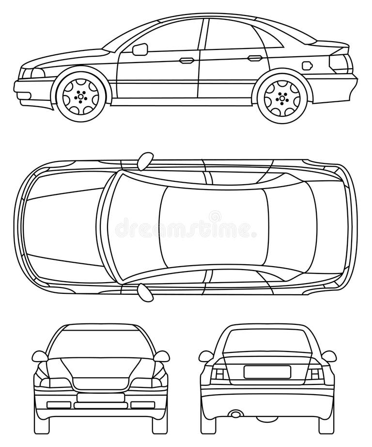 Car Front View Outline Stock Illustrations – 8,061 Car Front View ...