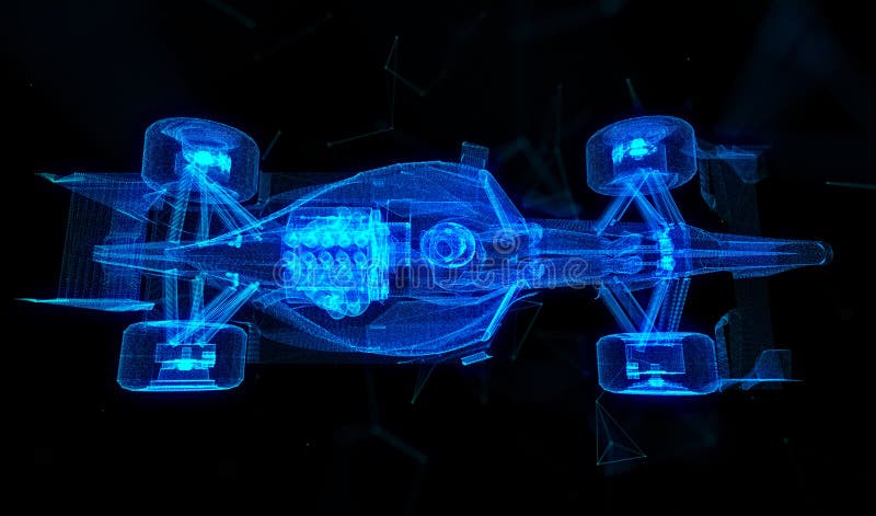 Car from Abstract Mesh Formation of Glow Particles 3d Model Stock Image ...