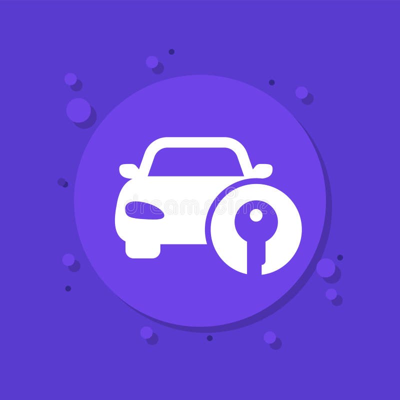 Car Access Icon with a Key, Vector Stock Vector - Illustration of lock ...