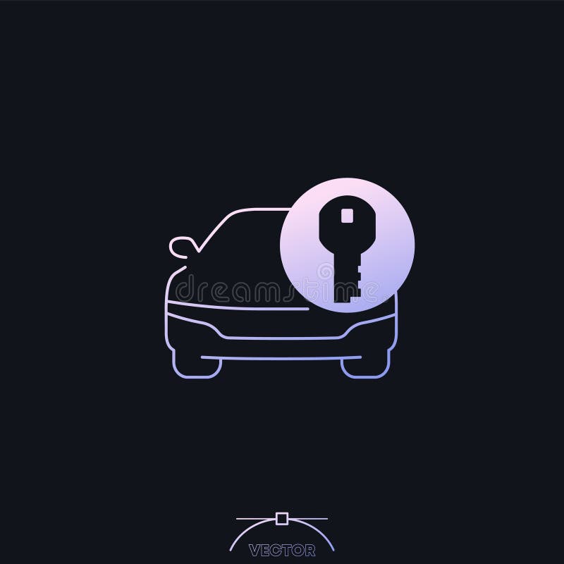 Car Access Icon with a Key, Vector Stock Vector - Illustration of ...