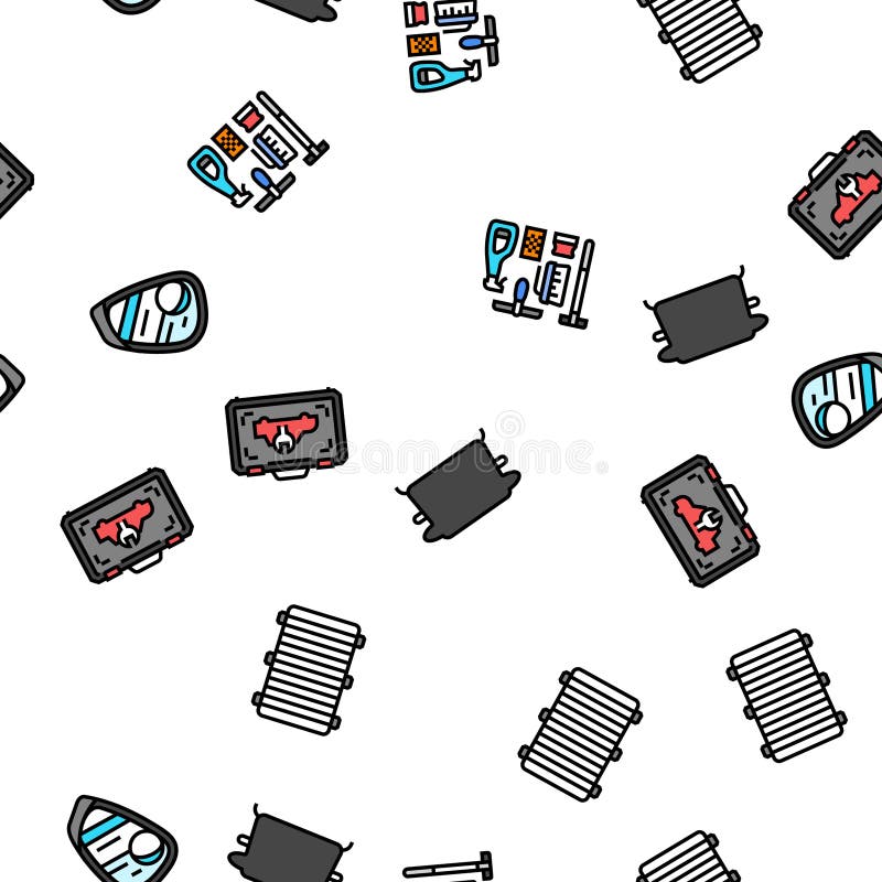 Car Accessories Seat Cover Seamless Pattern Vector Stock Illustration ...