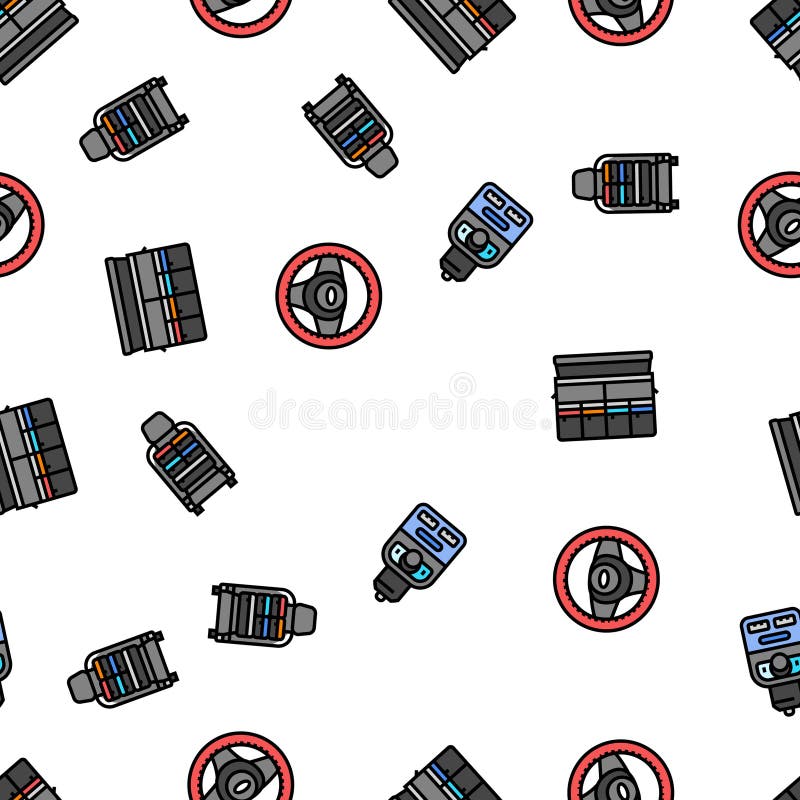 Car Accessories Seat Cover Seamless Pattern Vector Stock Illustration ...