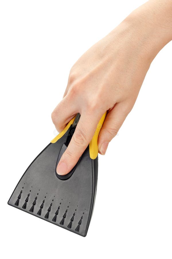 Car Accessories for Winter - Plastic Ice Scraper in a Hand Stock Image ...