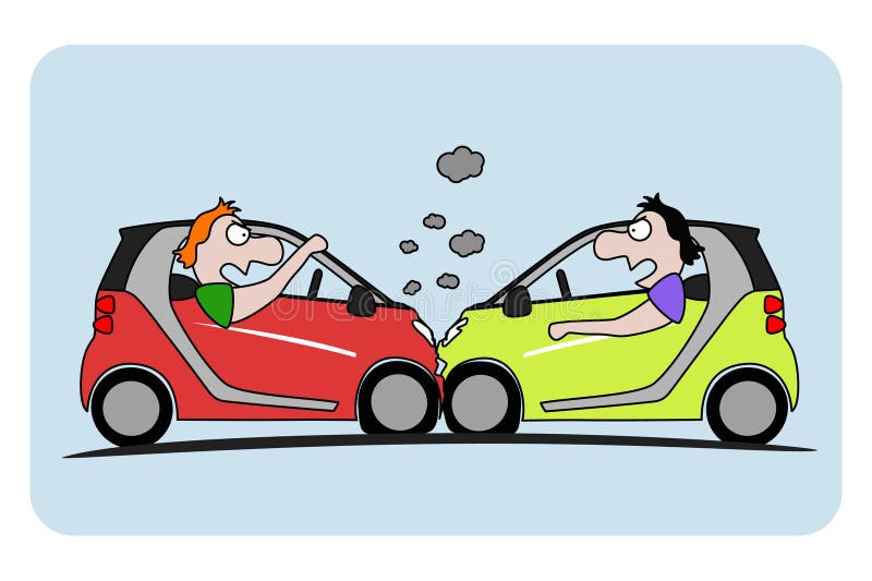 Wrecked car stock illustration. Illustration of male, humor - 45643