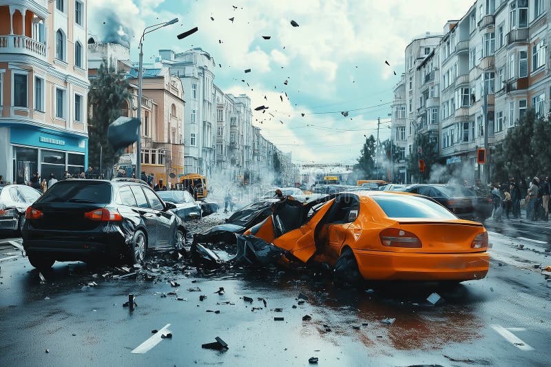 Car Accident on Busy Street, Car Accident on the Highway, Highway Car ...