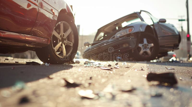 Car Accident with Copy Space, Two Vehicles Collided at Intersection ...