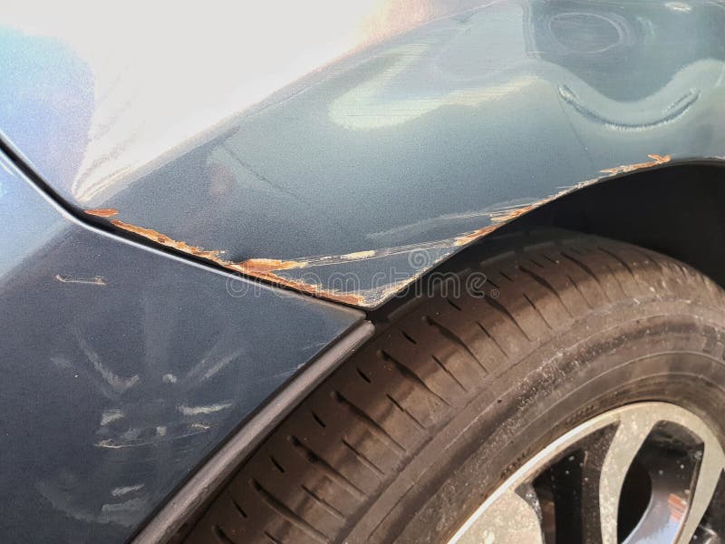 Car accident damage stock image. Image of dented, dent - 378183491