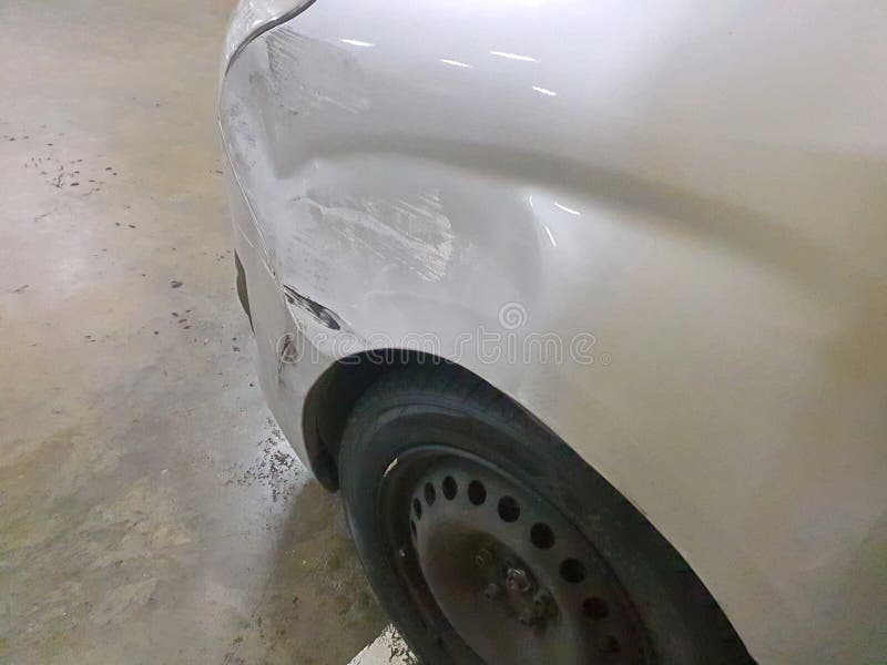 Car accident damage stock image. Image of silver, bump - 314388939
