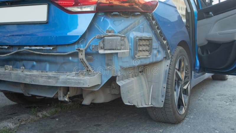 Car Accident with Damaged Back Side. Car Insurance Stock Image - Image ...