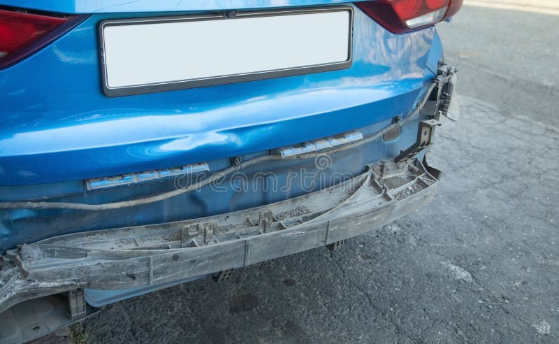 Car Accident with Damaged Back Side. Car Insurance Stock Image - Image ...