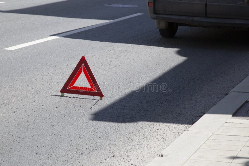 Car Accident.Emergency Sign Stock Image - Image of automobile, accident ...