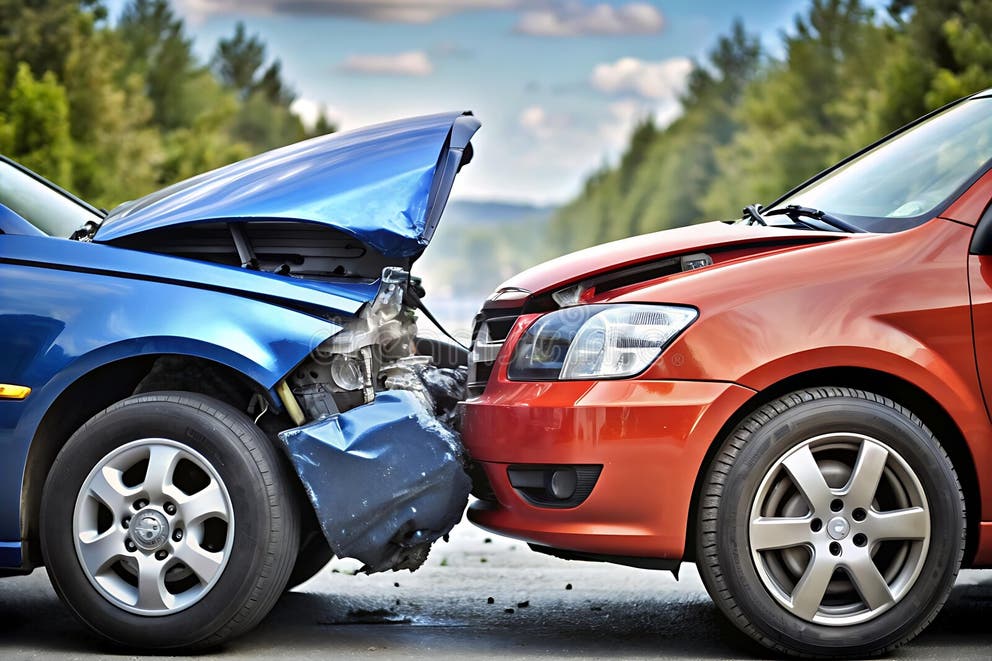 Car Accident: Front-End Collision Damage Stock Illustration ...