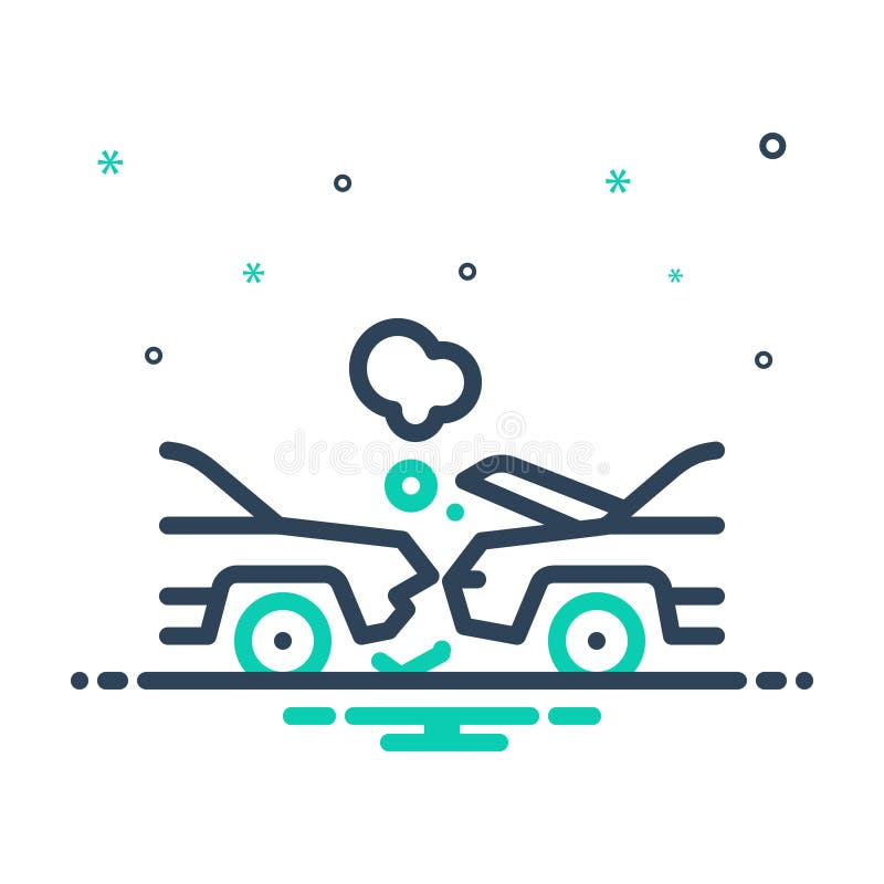 Mix Icon for Car Accident, Car and Disaster Stock Illustration ...