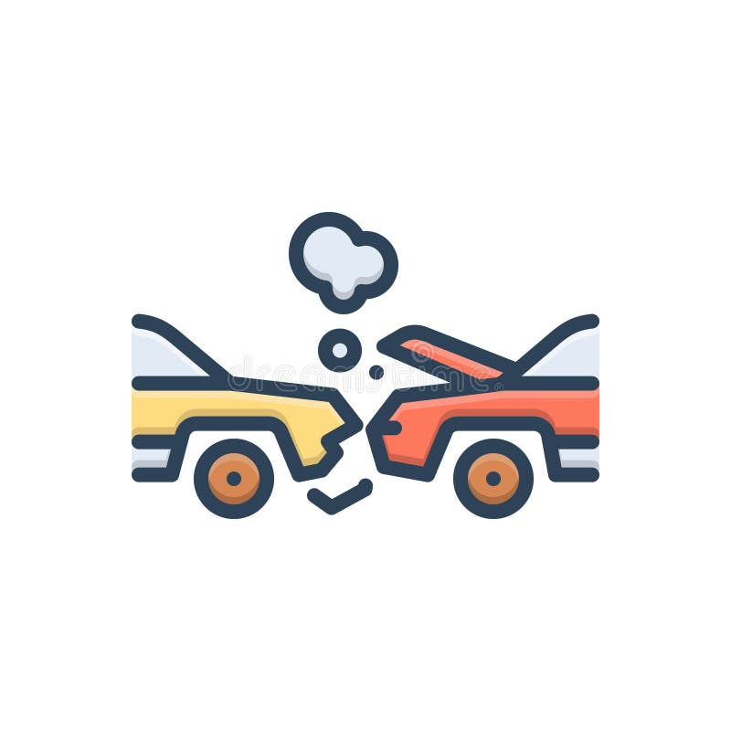 Color Illustration Icon for Car Accident, Car and Damage Stock ...