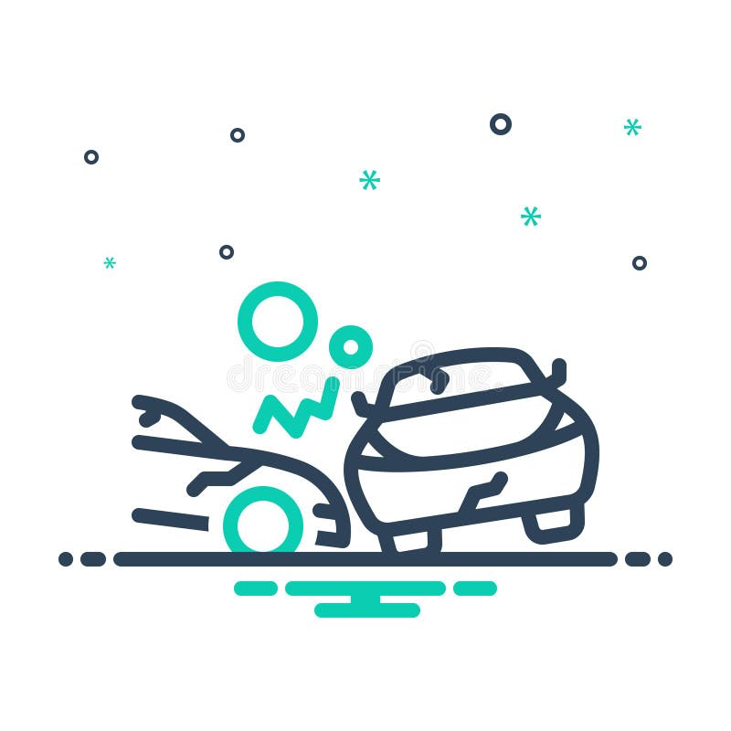 Mix Icon for Car Accident, Car and Damage Stock Vector - Illustration ...