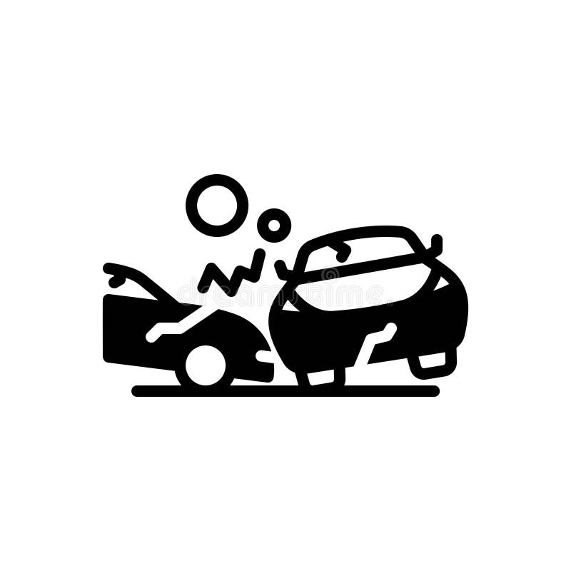 Black Solid Icon for Car Accident, Car and Mishap Stock Vector ...