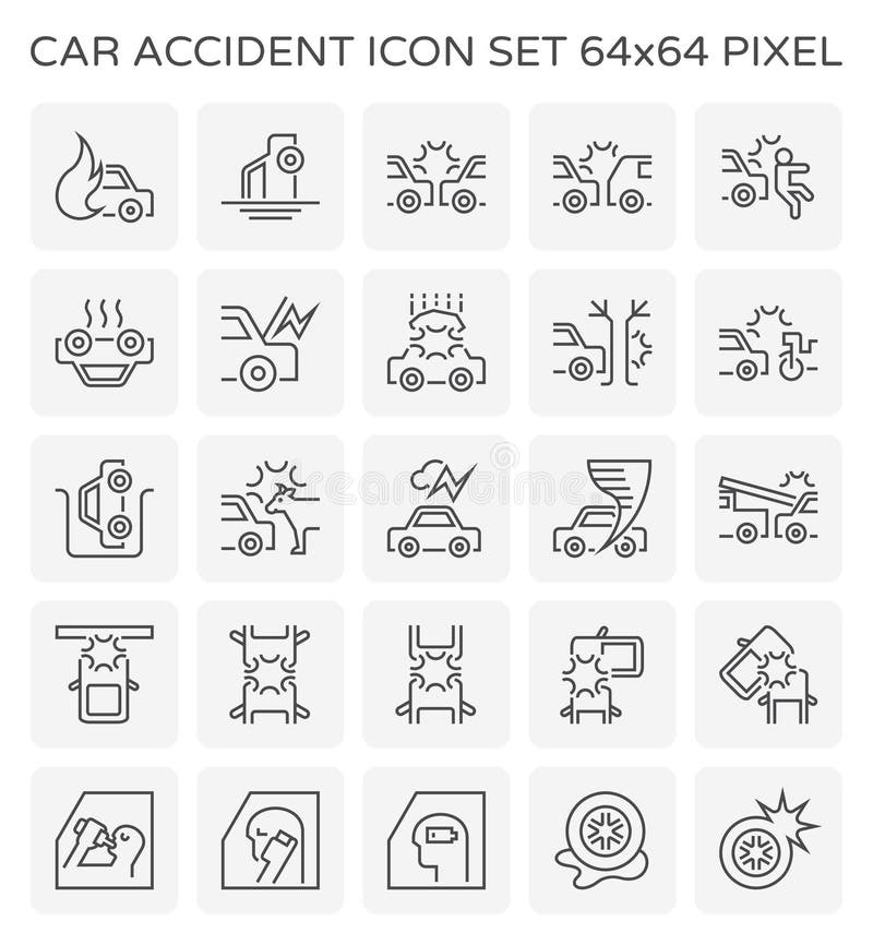 Outline Accident and Injuries Vector Icon. Isolated Black Simple Line ...
