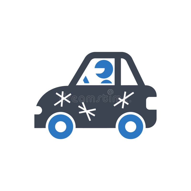 Car accident icon stock vector. Illustration of collision - 375316525
