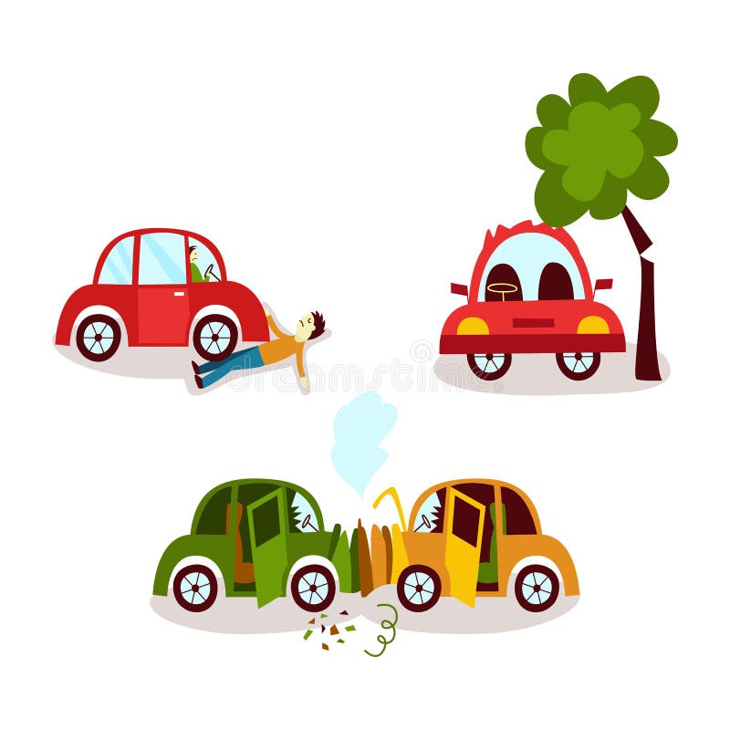 Car Crash Into Tree Clip Art