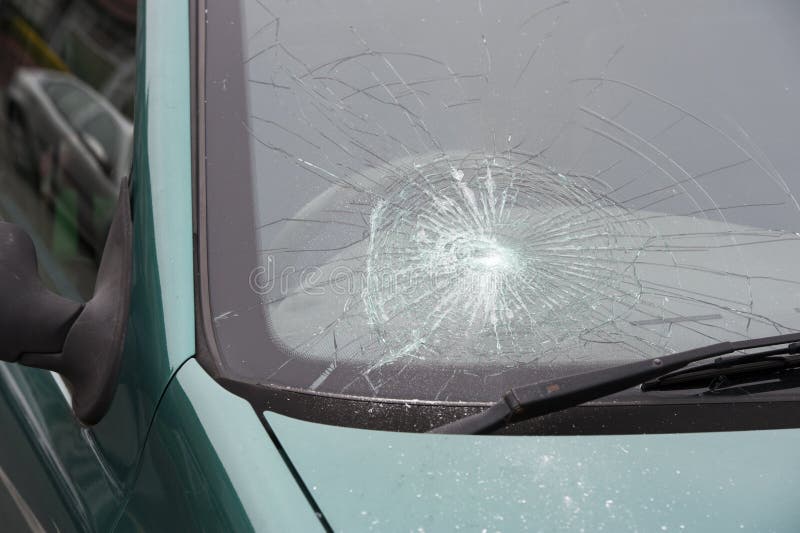 Car Accident Smashed Broken Windscreen Stock Image - Image of cracked ...