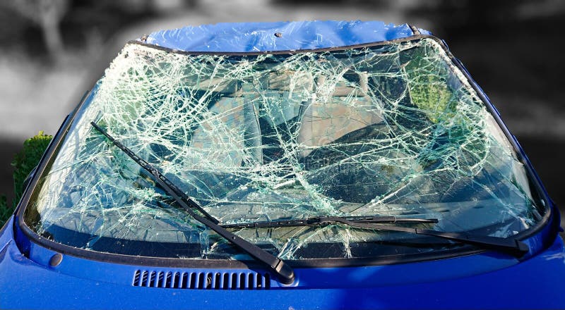 Car Accident Smashed Broken Windscreen Stock Image - Image of cracked ...