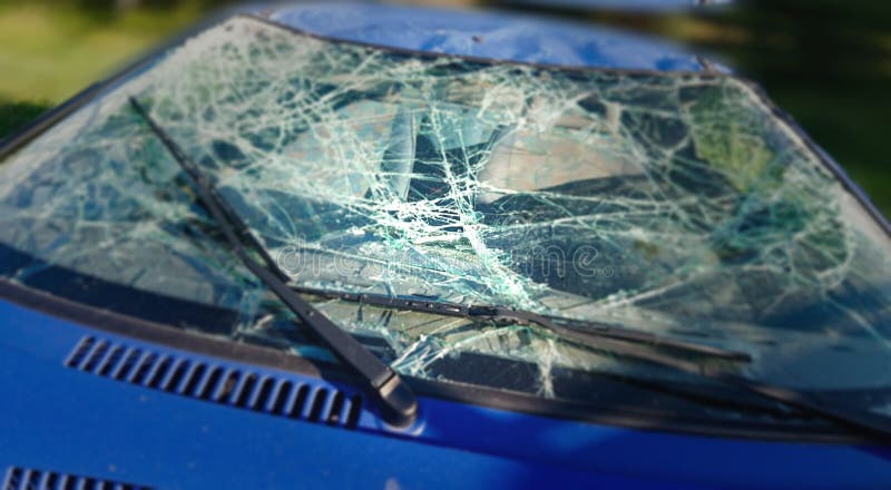 Car Accident Smashed Broken Windscreen Stock Image - Image of cracked ...
