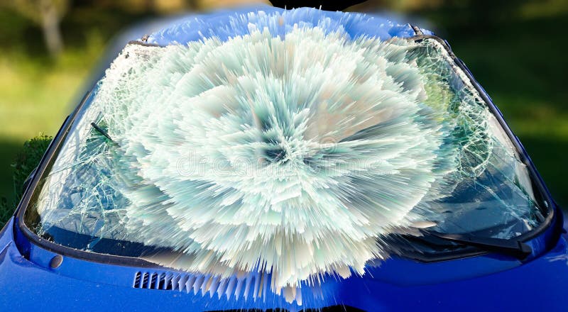 Car Accident Smashed Windscreen Abstract Danger Stock Image - Image of ...